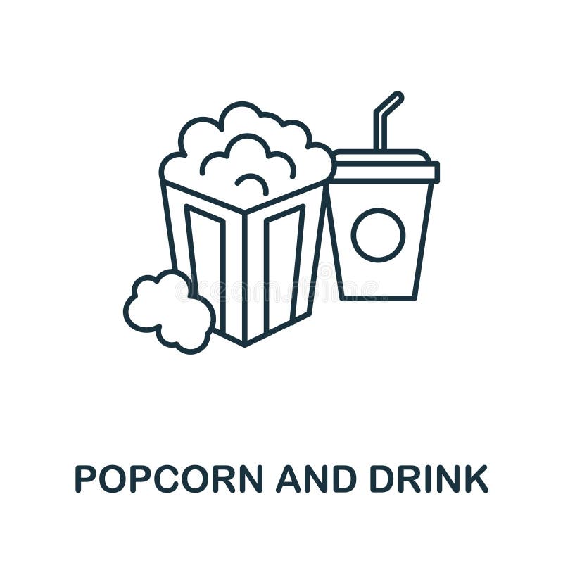 Popcorn and Drink Icon. Simple Element from Cinema Collection. Creative ...