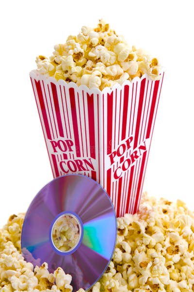 Popcorn and DVD stock image. Image of movie, kernel, food - 13046265