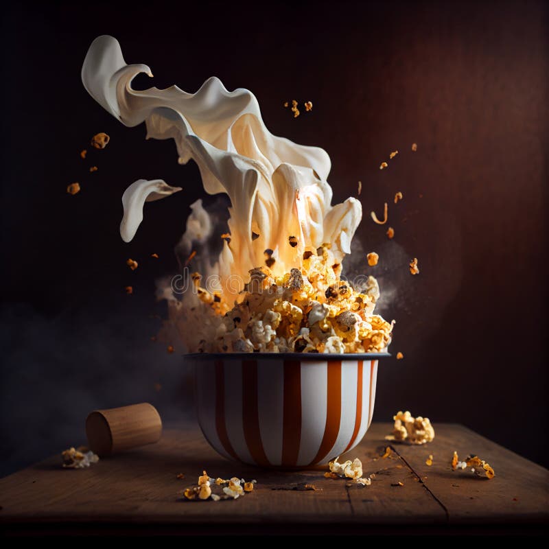 Popcorn Exploding from Inside the Popcorn Box Stock Illustration ...