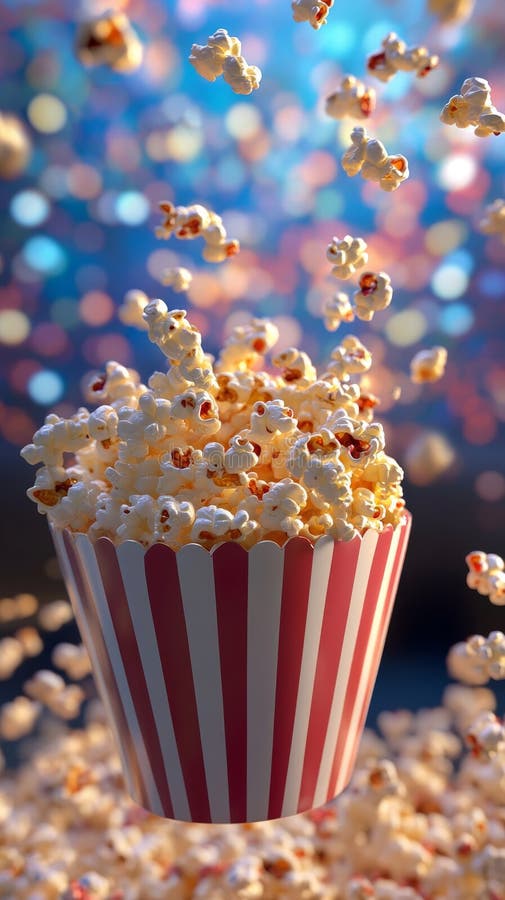Vibrant Popcorn Delight Colorful Cinema Snack Stock Photos - Free ...