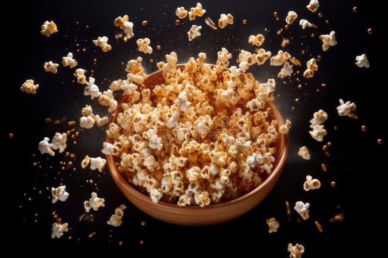 Popcorn Exploding from a Pan, with Kernels Flying in All Directions ...
