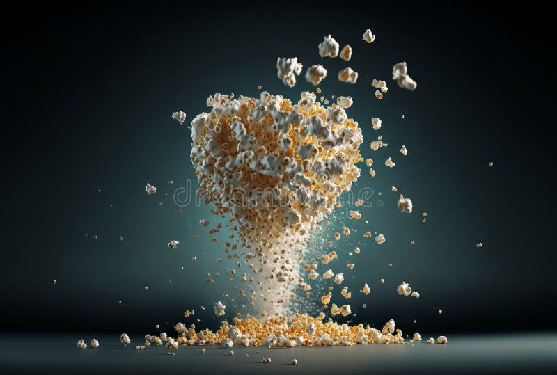 Popcorn Exploding from Inside the Popcorn Box Stock Illustration ...