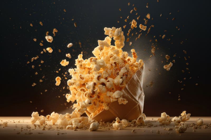 Popcorn Explosion. AI Generated Stock Image - Image of delicious ...