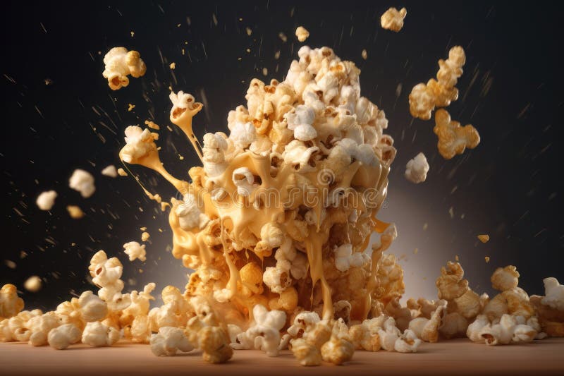Popcorn Explosion, Generated Ai Image Stock Illustration - Illustration ...