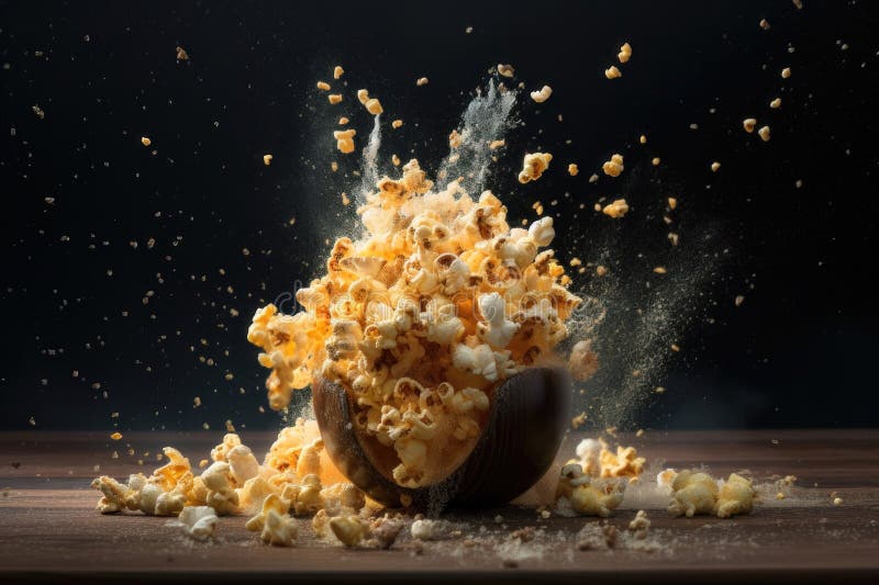 Popcorn Explosion, Generated Ai Image Stock Illustration - Illustration ...