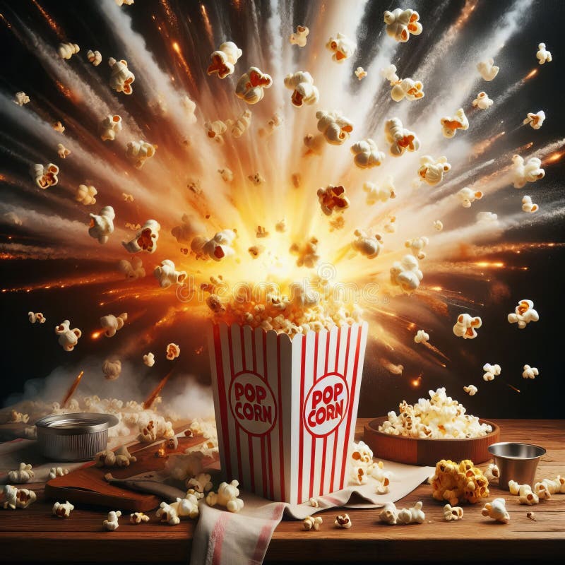 Popcorn Explosion, Generated Ai Image Stock Illustration - Illustration ...