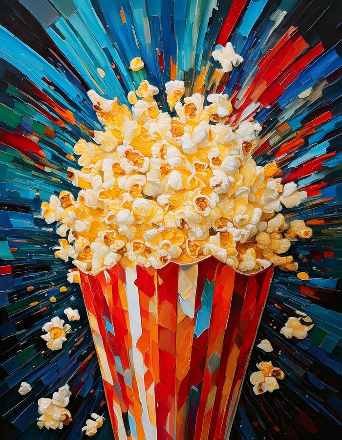 Popcorn Explosion, Generated Ai Image Stock Illustration - Illustration ...