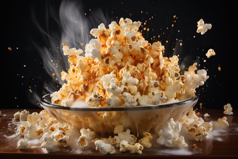 Popcorn Explosion. Concept of Watching Movies with a Snack. Generated ...