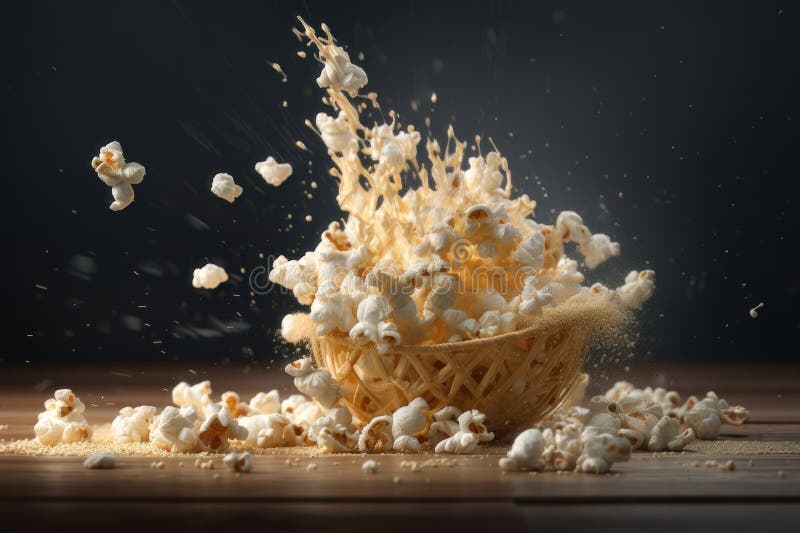 Popcorn Explosion. AI Generated Stock Illustration - Illustration of ...