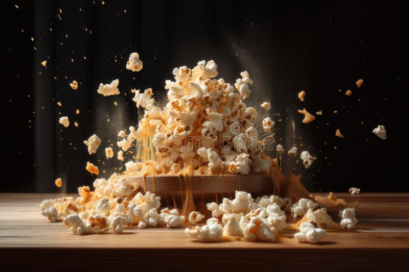 Popcorn Explosion, Generated Ai Image Stock Illustration - Illustration ...