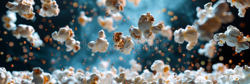 Popcorn Explosion, Flying Pop Corn, Cinema Concept, Copy Space Stock ...