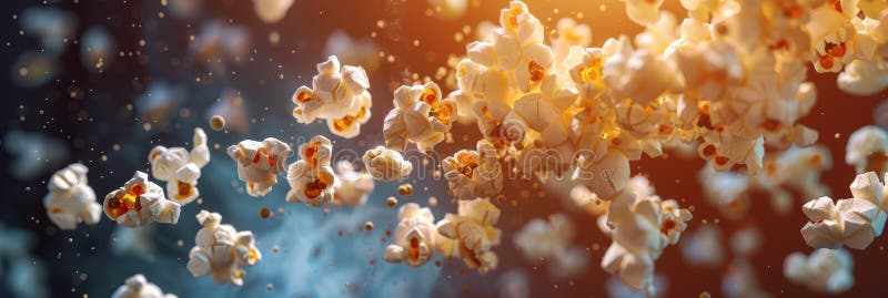Popcorn Explosion, Flying Pop Corn, Cinema Concept, Copy Space Stock ...