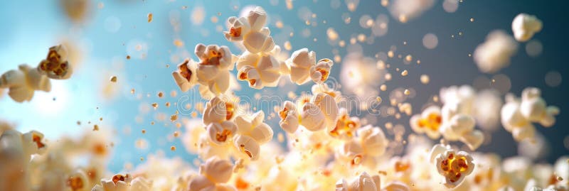 Popcorn Explosion, Flying Pop Corn, Cinema Concept, Copy Space Stock ...