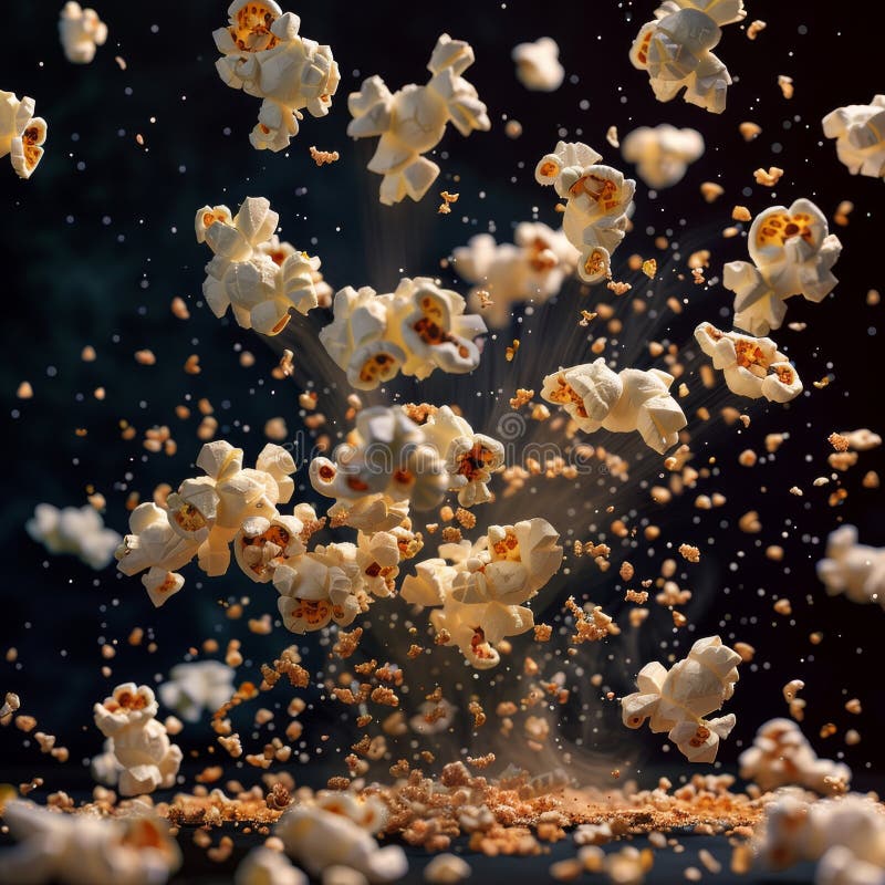 Popcorn Explosion, Flying Pop Corn, Cinema Concept, Copy Space Stock ...