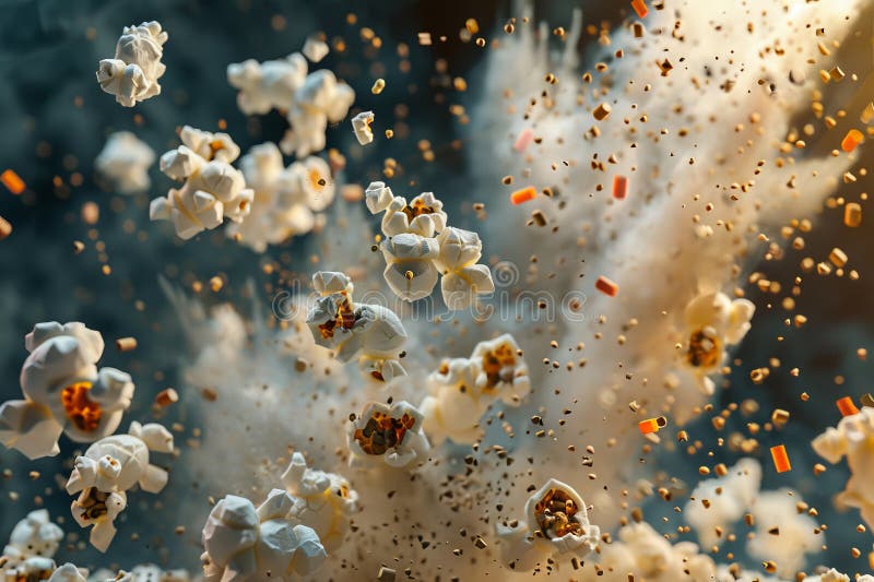 Popcorn Explosion, Flying Pop Corn, Cinema Concept, Copy Space Stock ...