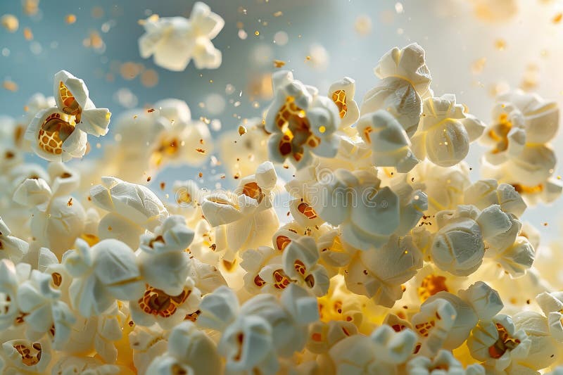 Popcorn Explosion, Flying Pop Corn, Cinema Concept, Copy Space Stock ...