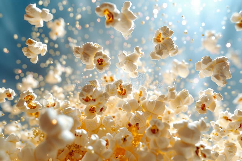 Popcorn Explosion, Flying Pop Corn, Cinema Concept, Copy Space Stock ...