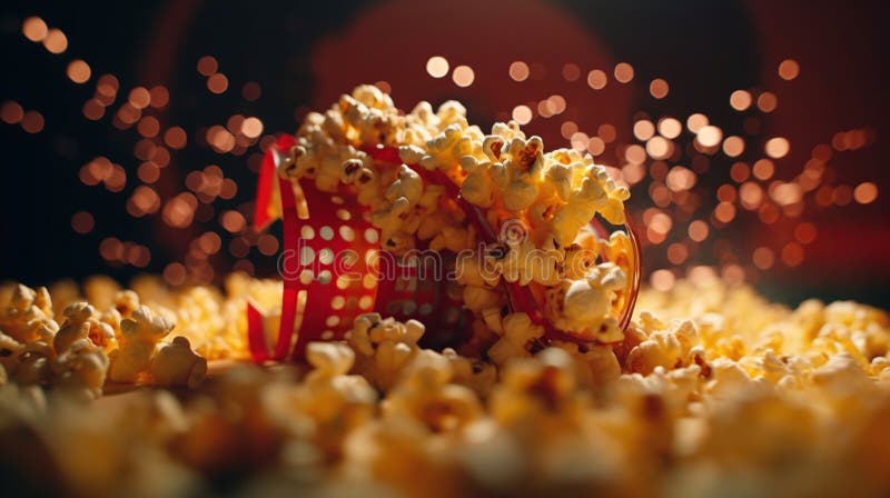 Popcorn Explosion, Generated Ai Image Stock Illustration - Illustration ...