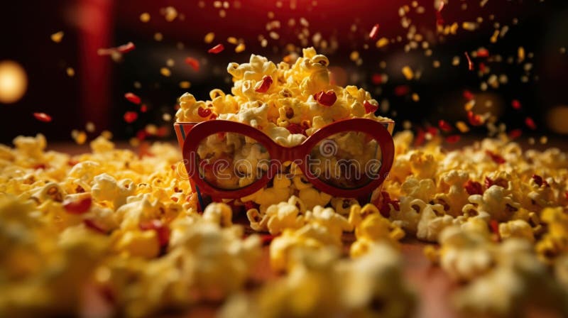 Popcorn Explosion, Generated Ai Image Stock Illustration - Illustration ...