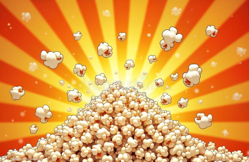 Popcorn Explosion, Generated Ai Image Stock Illustration - Illustration ...