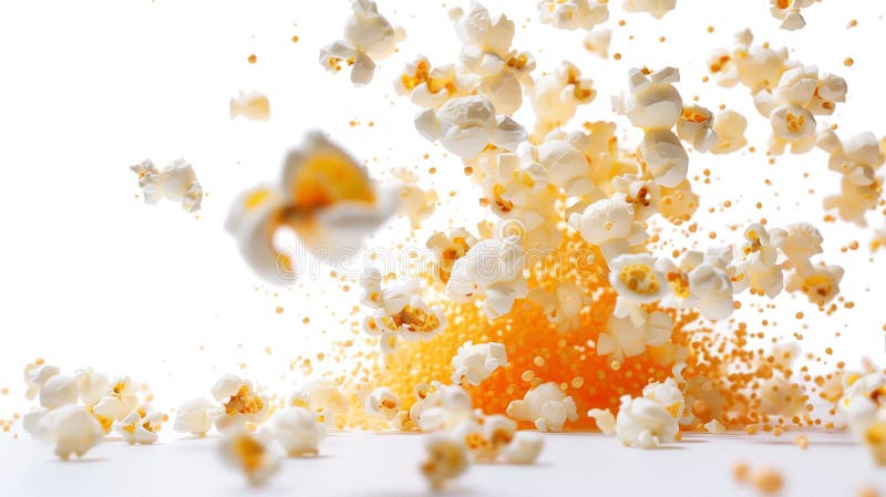Popcorn Explosion Isolated on Transparent Background. Clipping Path ...
