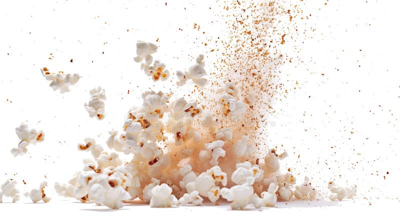 Popcorn Explosion Isolated on Transparent Background. Clipping Path ...