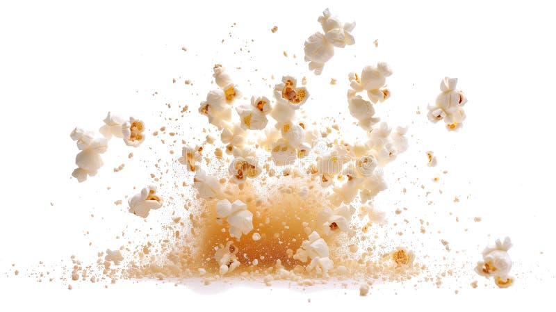Popcorn Explosion Isolated on Transparent Background. Stock ...