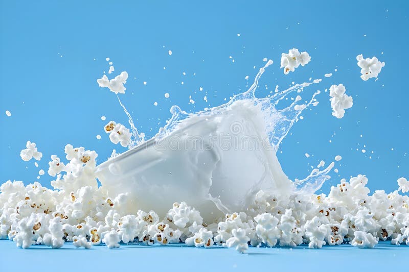Popcorn Explosion in Milk: a Delightful Culinary Splash Stock ...