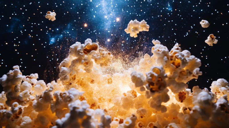 Popcorn Explosion, Generated Ai Image Stock Illustration - Illustration ...