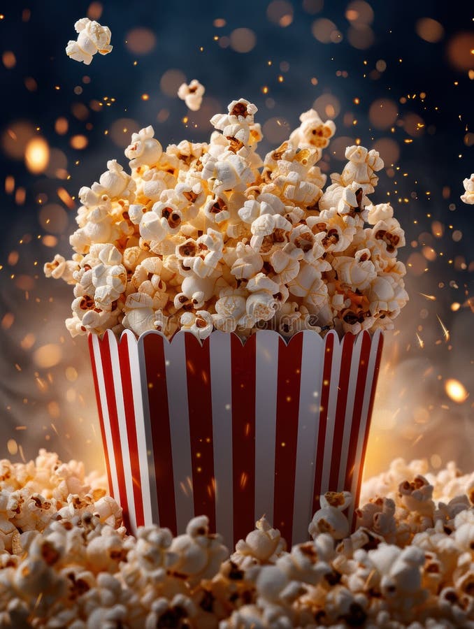 Popcorn Explosion, Generated Ai Image Stock Illustration - Illustration ...