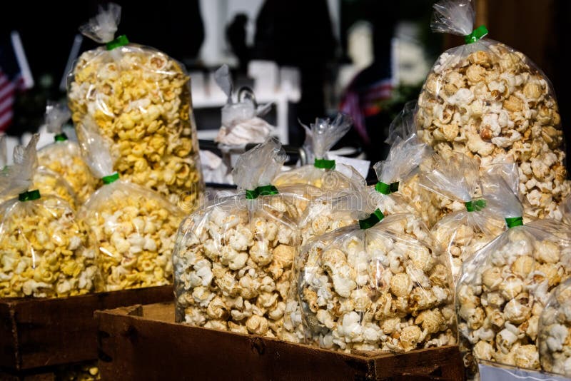 Popcorn at the fair stock photo. Image of food, kettle - 254049440