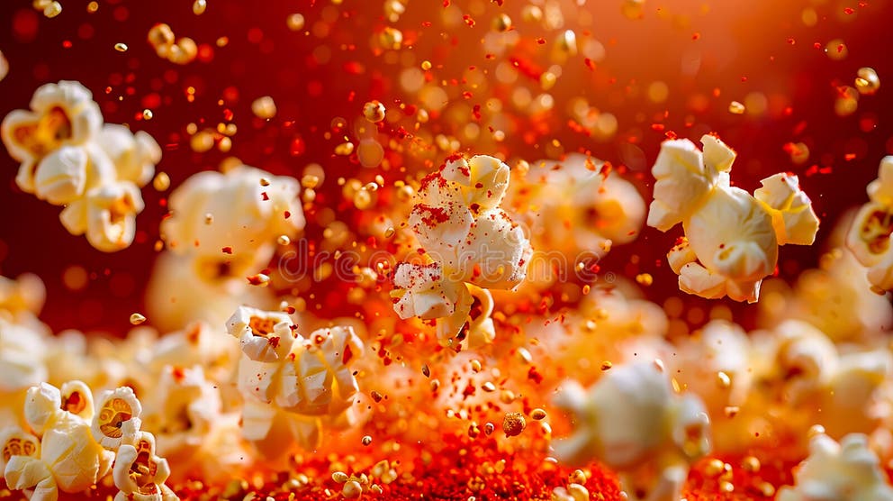 Popcorn Falling from the Air Stock Photo - Image of powder, underwater ...