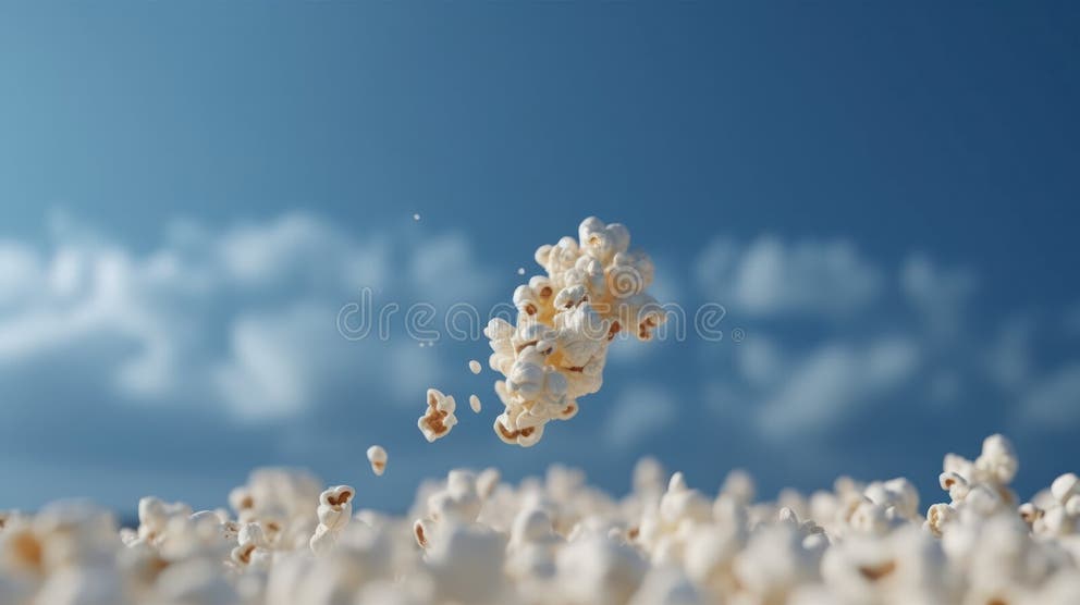 Popcorn Falling from the Sky. Generative AI Stock Illustration ...