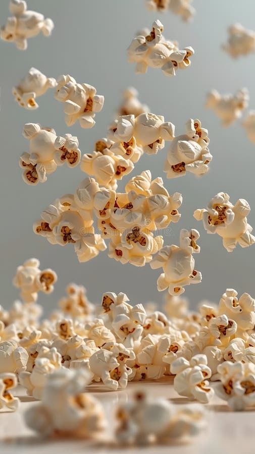 Popcorn Falling on a Table Like Tiny Blossoms from the Sky Stock Photo ...