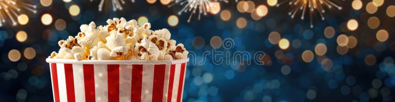 Popcorn and Fireworks Display Stock Illustration - Illustration of ...