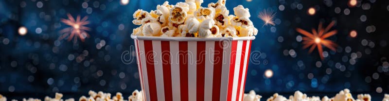 Popcorn and Fireworks Display Stock Illustration - Illustration of ...