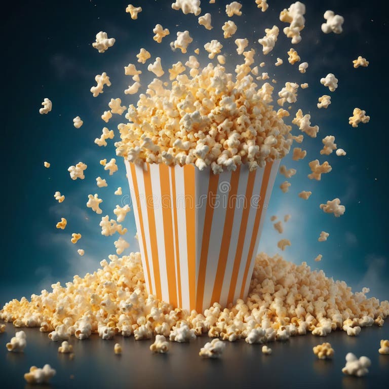 Popcorn!, Flying in the Air Stock Illustration - Illustration of ...