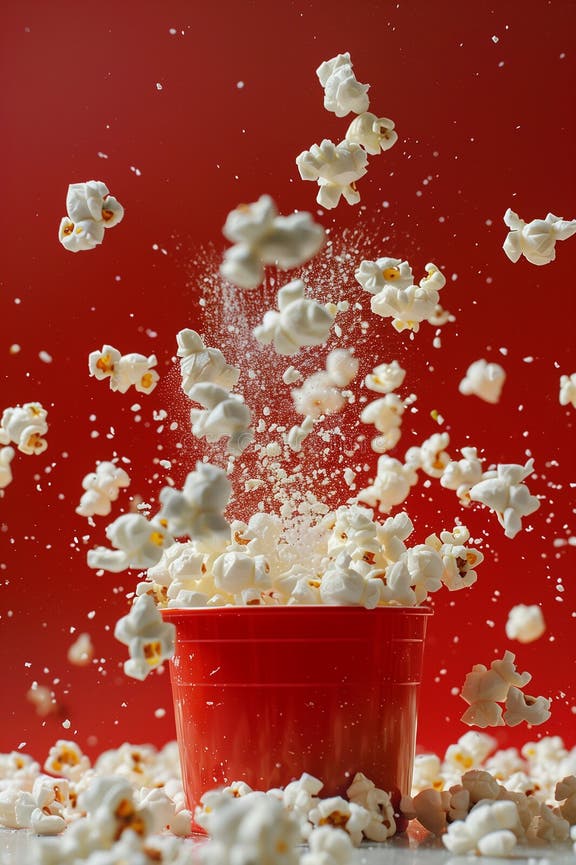 Popcorn Flying Exploding Inside the Packaging Stock Illustration ...