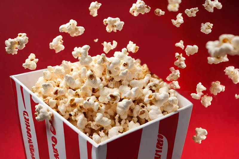 Popcorn Flying Exploding Inside the Packaging Stock Photo - Image of ...