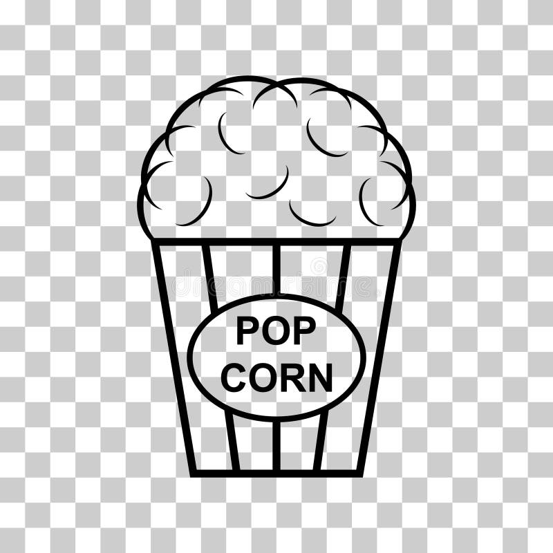 Popcorn Food Design Icon, Web Corn Box Snack Flat Vector Illustration ...