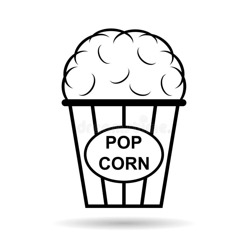 Popcorn Food Design Shadow Icon, Web Corn Box Snack Flat Vector ...