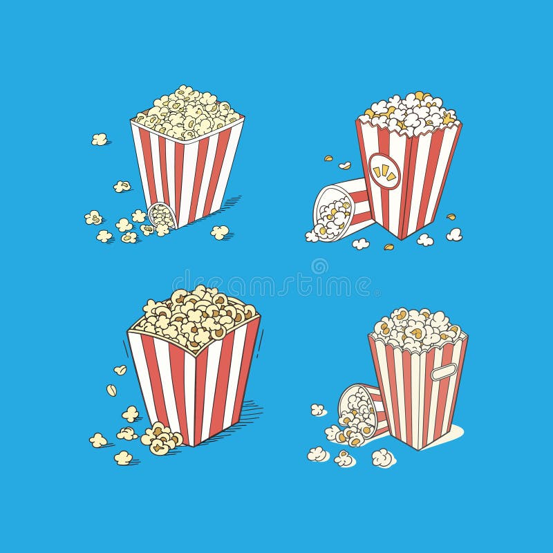 Popcorn , Full Body Realistic Image, Vector Illustration . Stock ...