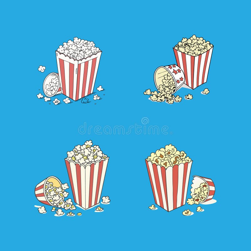 Popcorn , Full Body Realistic Image, Vector Illustration . Stock ...