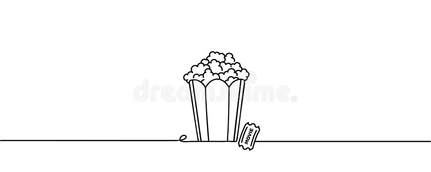 Popcorn One Line Stock Illustrations – 357 Popcorn One Line Stock ...