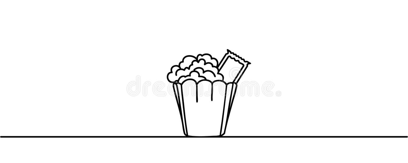 Popcorn One Line Stock Illustrations – 378 Popcorn One Line Stock ...