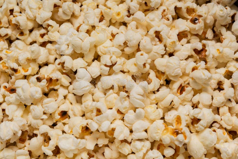 Popcorn Grain Burst in Top View, and Closeup Stock Image - Image of ...
