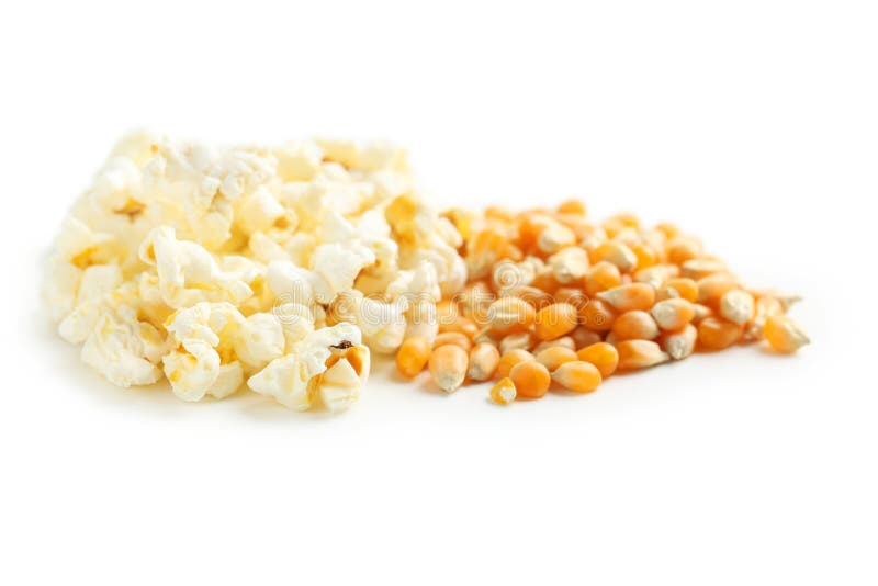 Popcorn and grain stock photo. Image of isolated, gold - 58667924