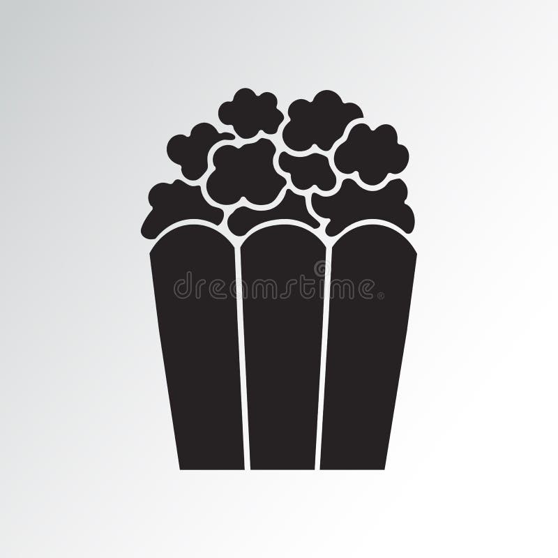 Popcorn Icon, Black. Vector Illustration Stock Illustration ...