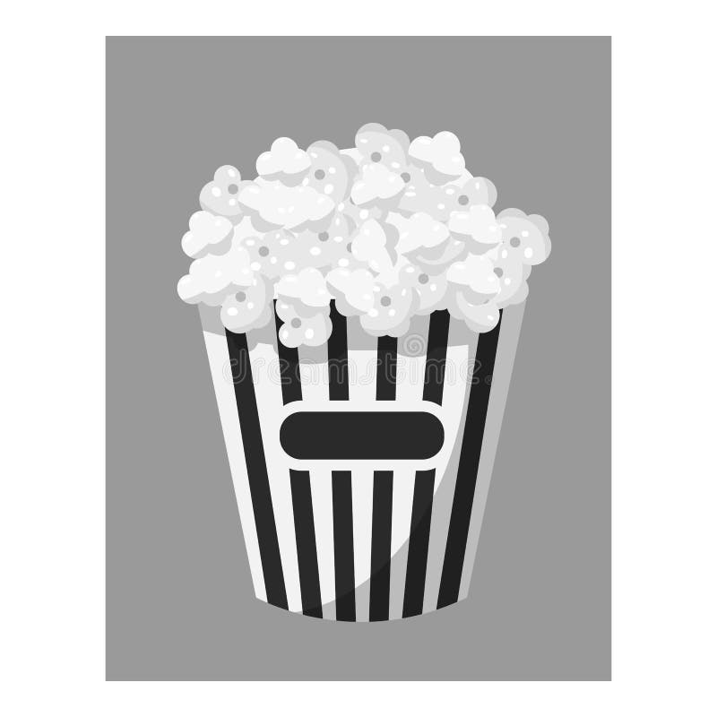 Popcorn Icon, Gray Monochrome Style Stock Vector - Illustration of shop ...