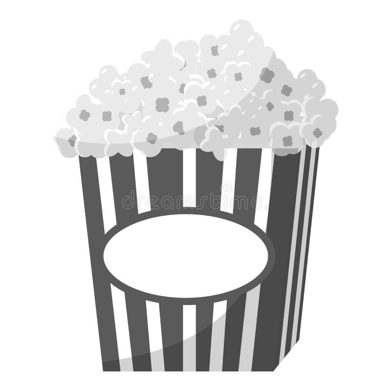 Popcorn Icon, Gray Monochrome Style Stock Vector - Illustration of sign ...